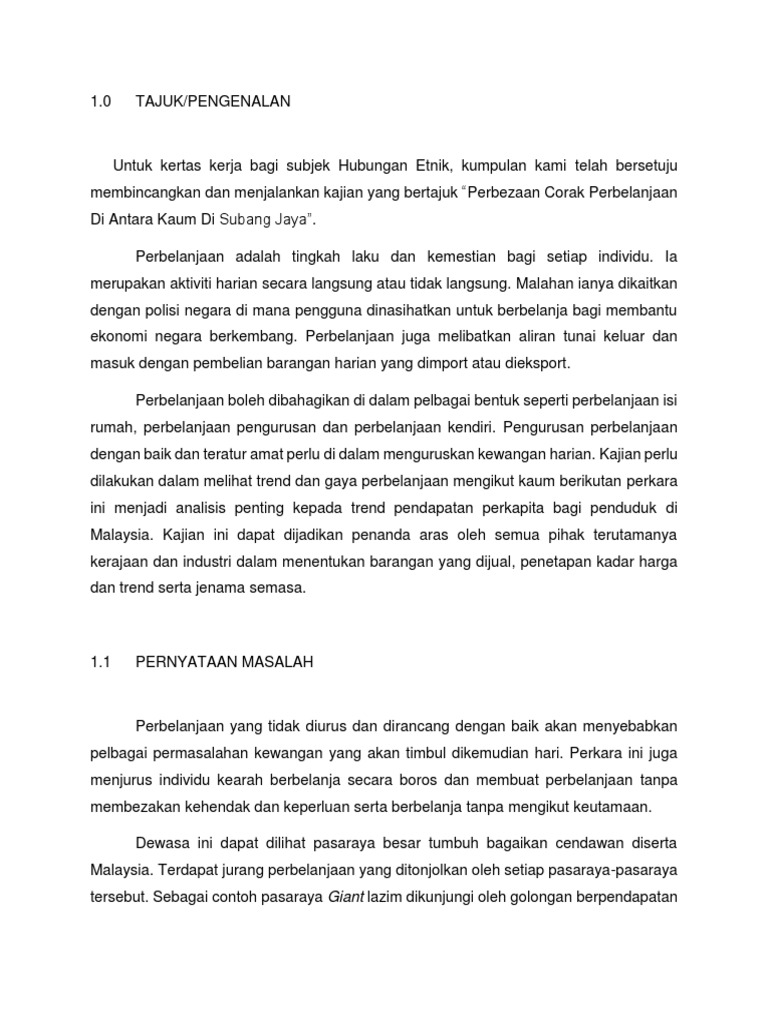 Kertas Cadangan Kerja - Corak Perbelanjaan Antara Kaum Di Malaysia ...