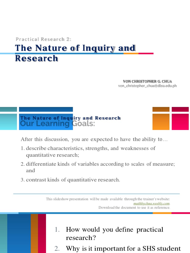 01-Nature of Inquiry and Research | PDF | Research Design ...