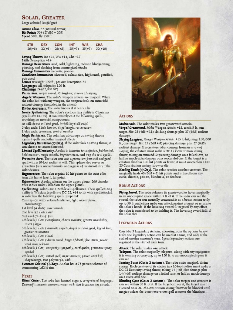 5e Solar, Greater | PDF | Weaponry | Leisure
