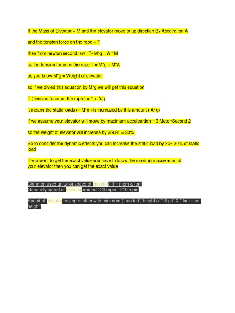 Basics of Elevator | PDF