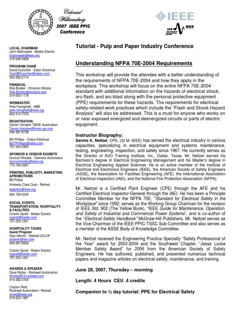 Tutorial Understanding NFPA 70E | PDF | Science And Technology ...