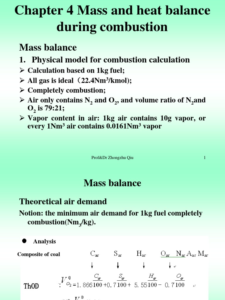 4 电站锅炉原理第4章 Mass and Heat Balance Revised 1 Used | PDF | Combustion ...