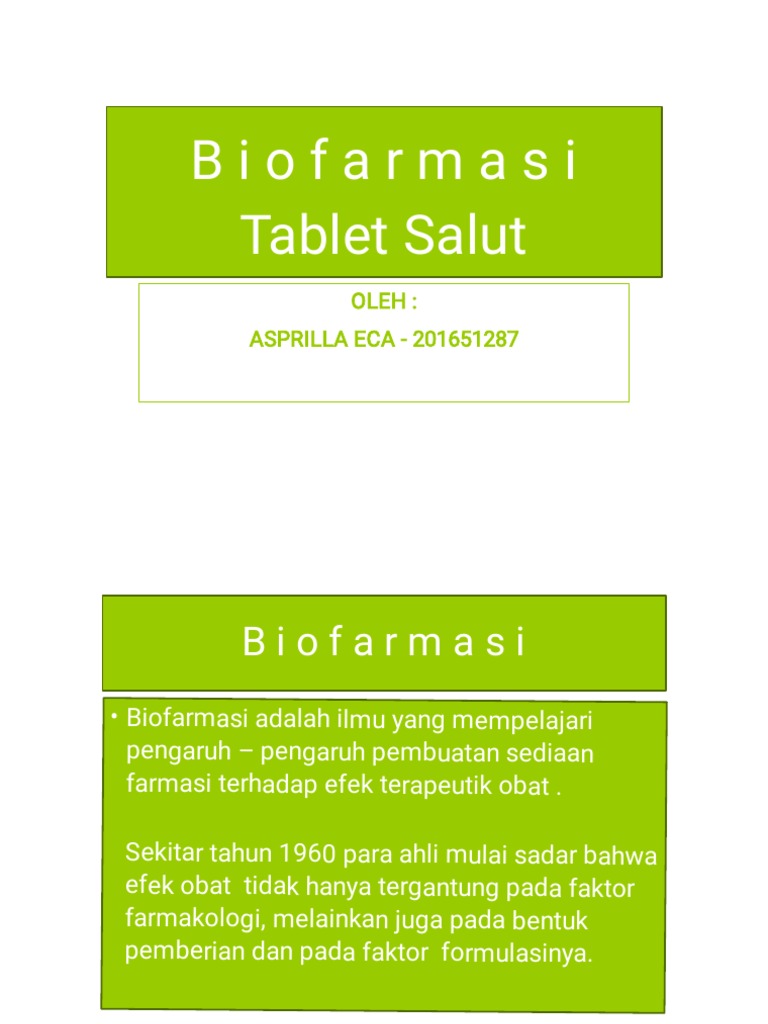 Biofarmasi Tablet Salut | PDF