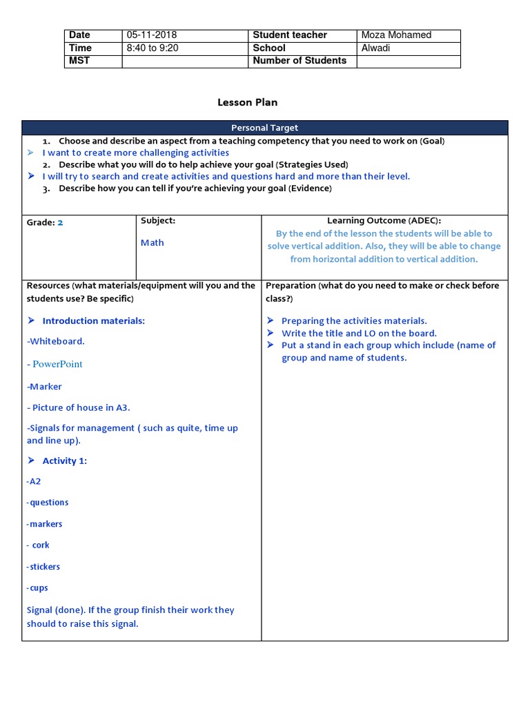 Lesson Plan 3 | PDF | Lesson Plan | Teaching