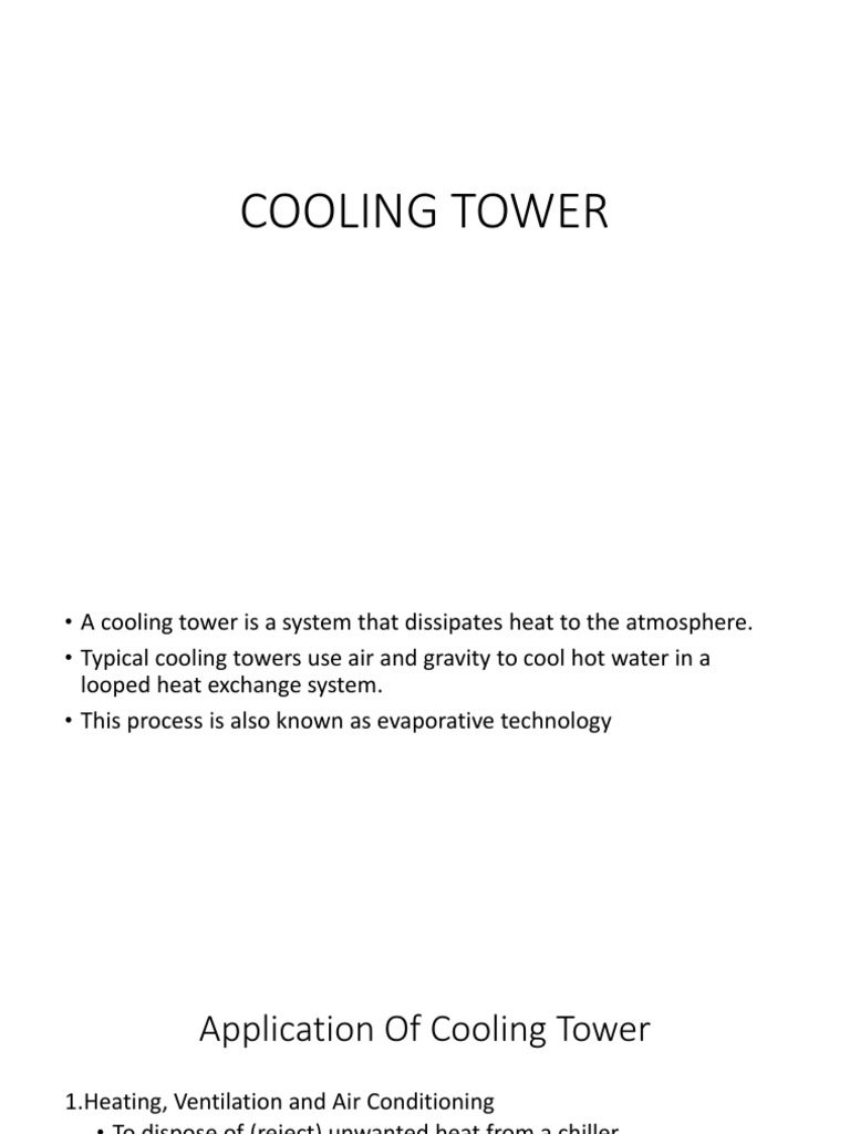 An Overview of Cooling Towers: Components, Principles, Types, Applications, and Efficiency | PDF ...