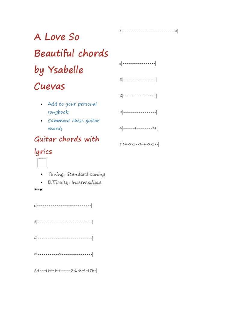 Beautiful Chords Guitar