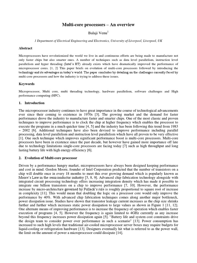 Multi Core Processor Pdf Pdf Multi Core Processor Parallel Computing
