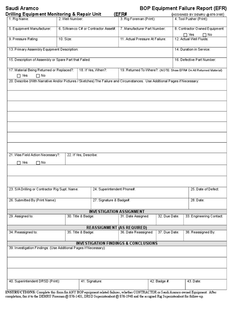 1260707780BOP Equipment Failure Report | PDF | Computers | Technology ...