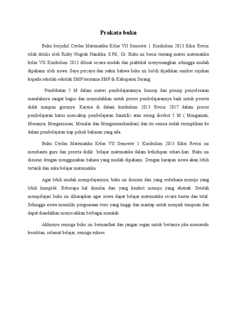 Prakata Buku Mat 7 | PDF | Karier & Perkembangan