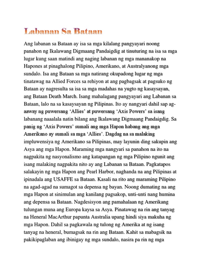 Labanan Sa Bataan