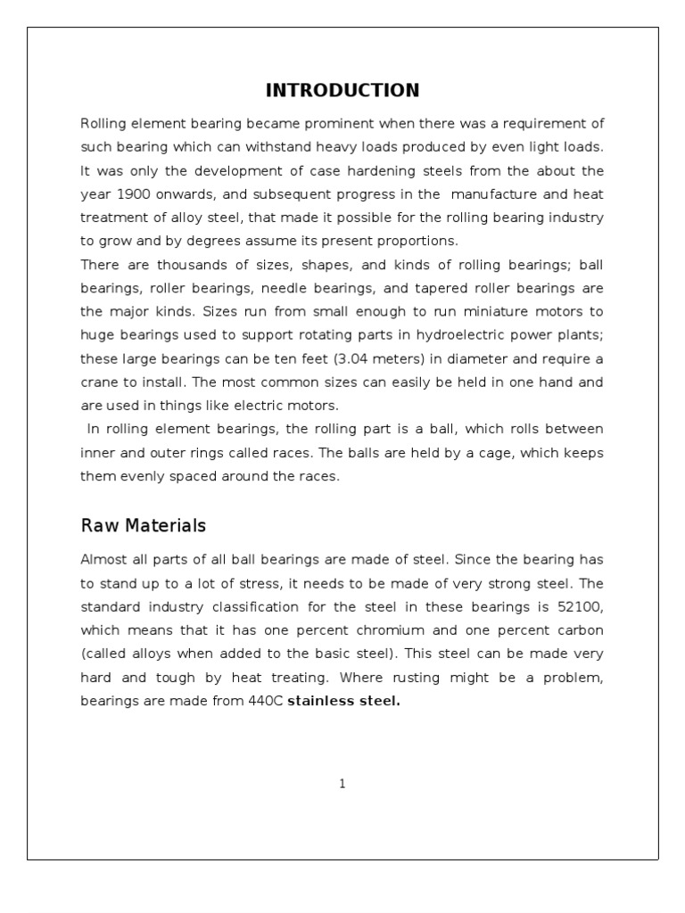 Introduction To Rolling Element Bearing Manufacturing Process | PDF ...