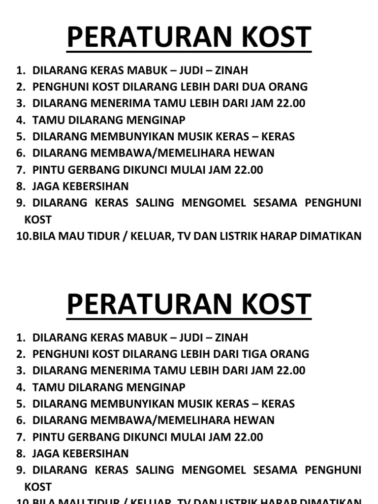 Peraturan Kost | PDF | Seni