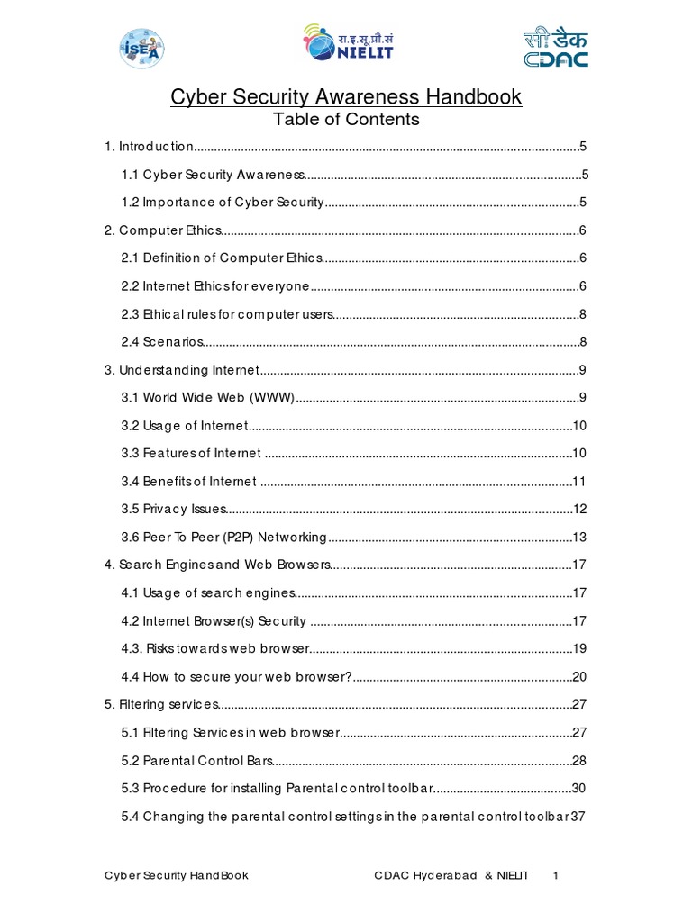 Cyber Security Awareness Handbook PDF | PDF | Peer To Peer | Internet ...