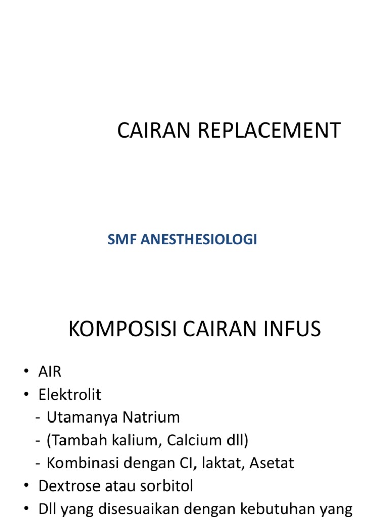 Terapi Infus dan Cairan Replacement | PDF