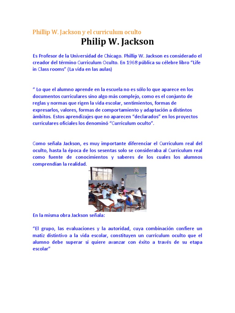 Biografia de Phillip W. Jackson | PDF | Plan de estudios | Evaluación