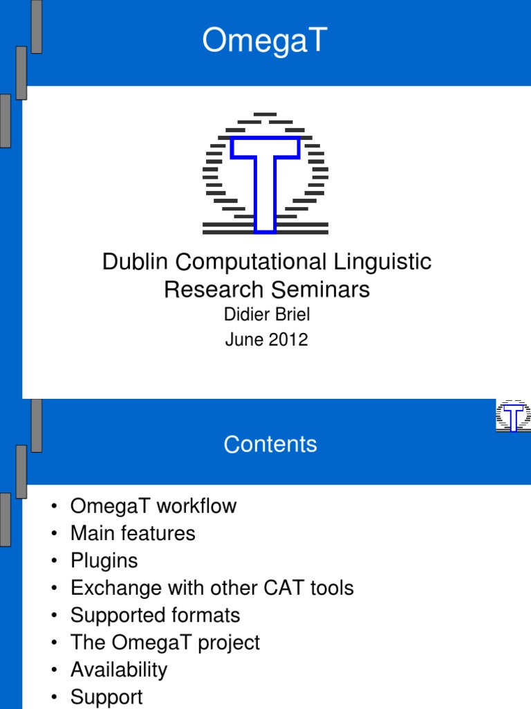 Omegat: Dublin Computational Linguistic Research Seminars | PDF | Computing | Software Engineering