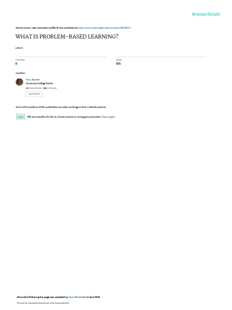 What Is Problem-Based Learning | PDF | Constructivism (Philosophy Of ...