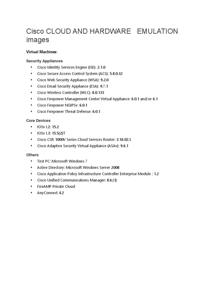 Cisco Cloud & Hardware Emulation Guide | PDF