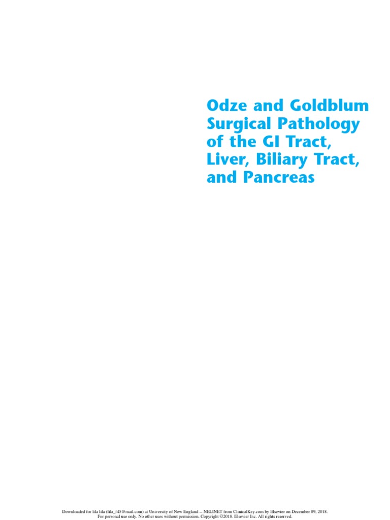 Odze and Goldblum Surgical Pathology of The GI Tract, Liver, Biliary ...