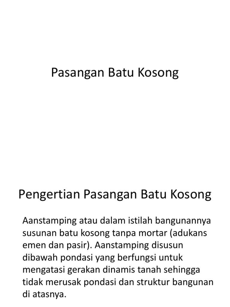 Pasangan Batu Kosong | PDF