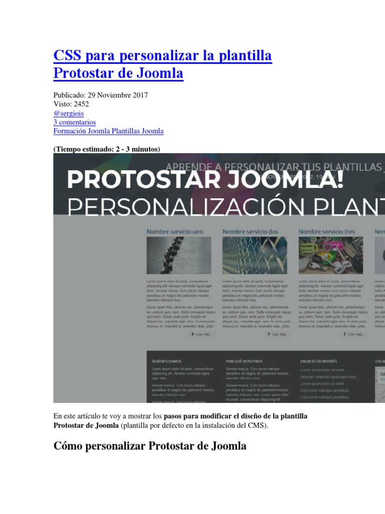 CSS para Personalizar La Plantilla Protostar de Joomla | PDF | Software de oficina | Software de ...