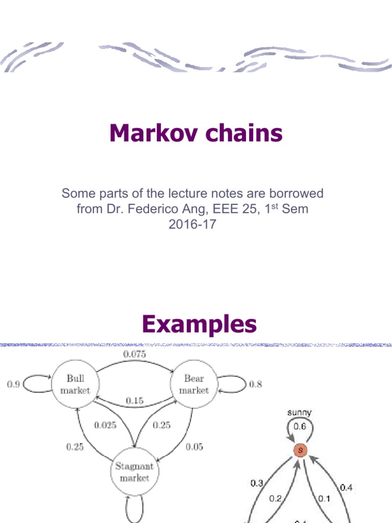 Eee25 19 MarkovProcesses | PDF | Markov Chain | Stochastic Process