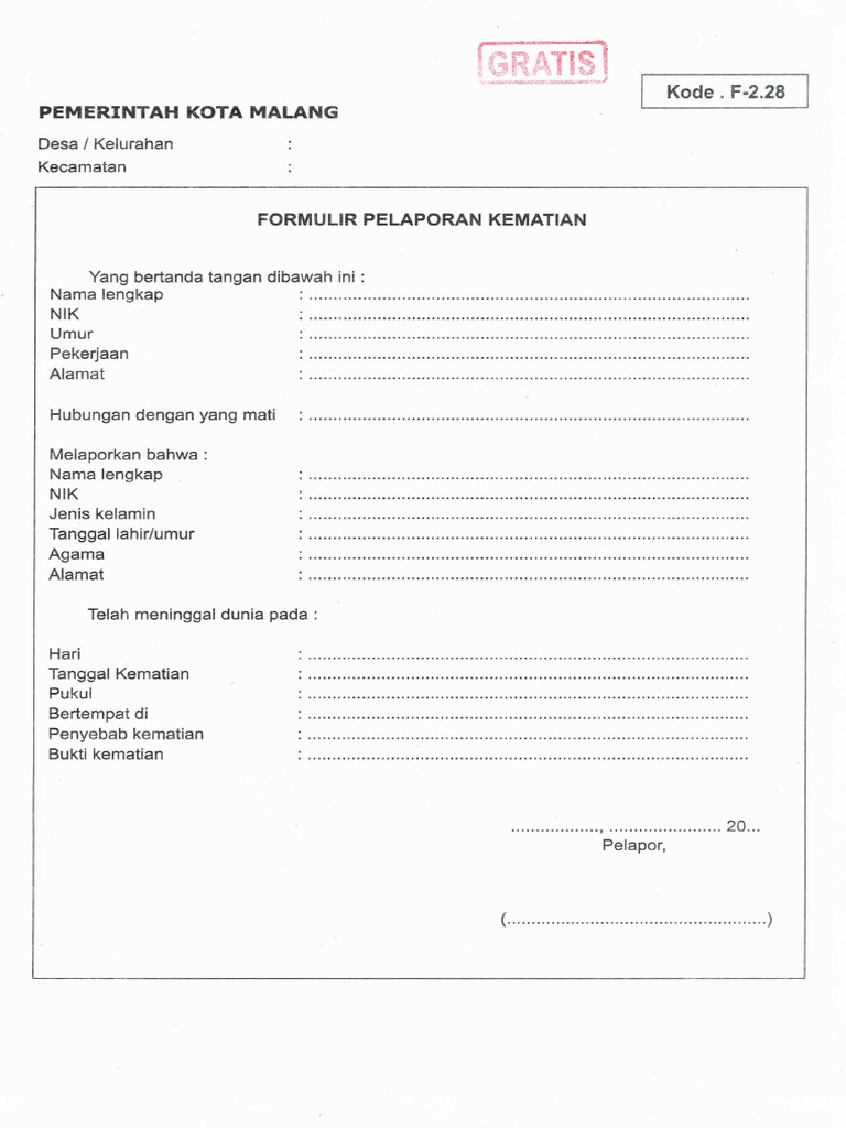 Pencatatan Kematian | PDF