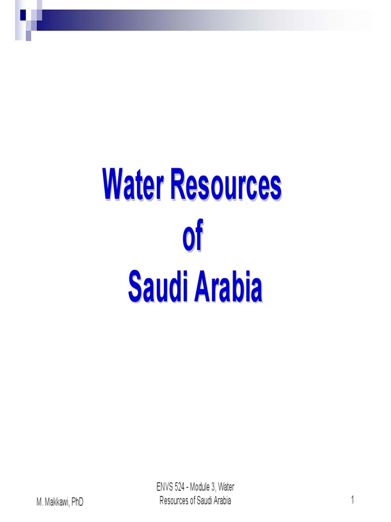 Water Resources in Saudi Arabia Overview | PDF | Arabian Peninsula ...