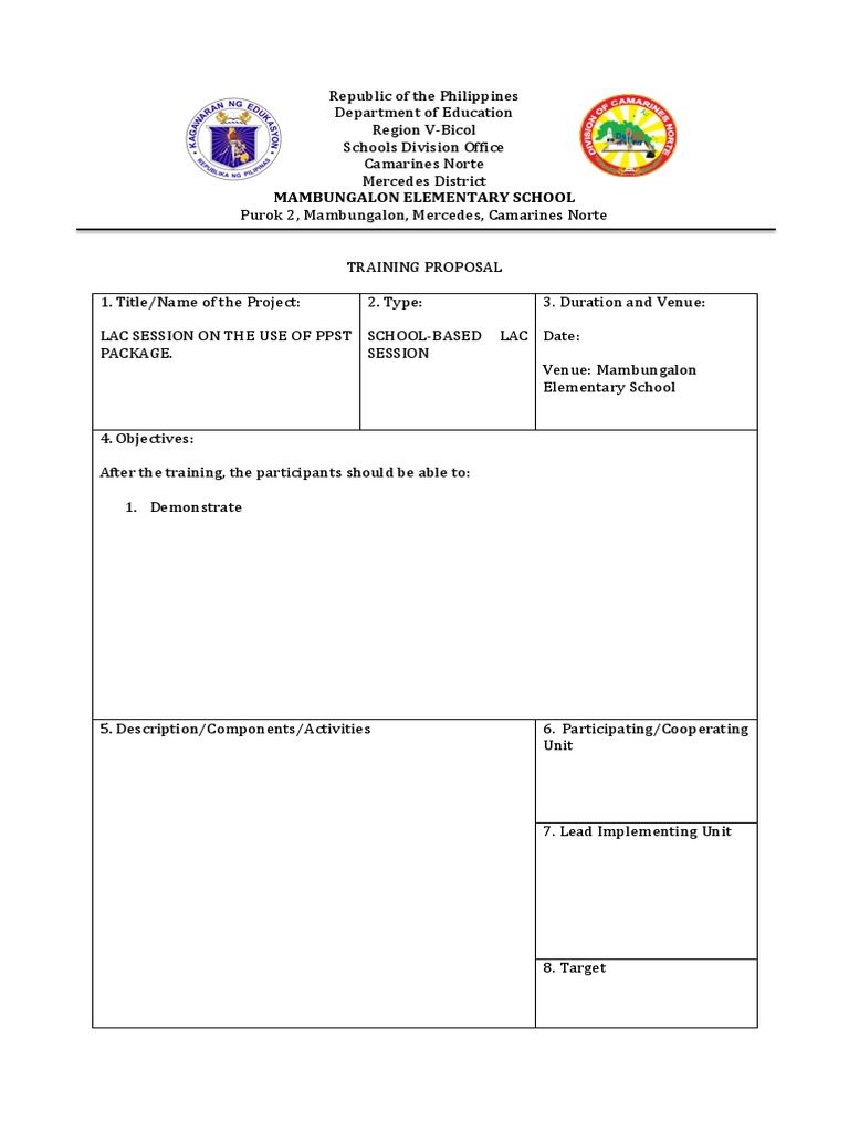 LAC Session Training Proposal | PDF