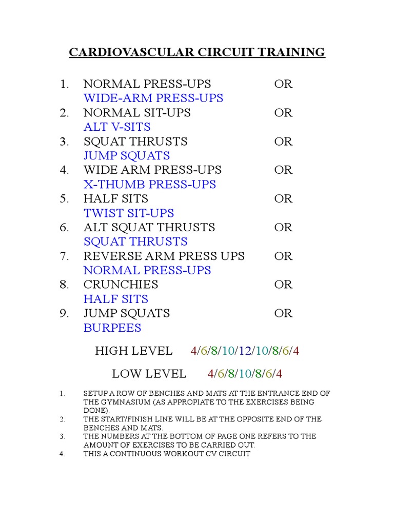 Cardiovascular Circuit Training | PDF | Wellness | History
