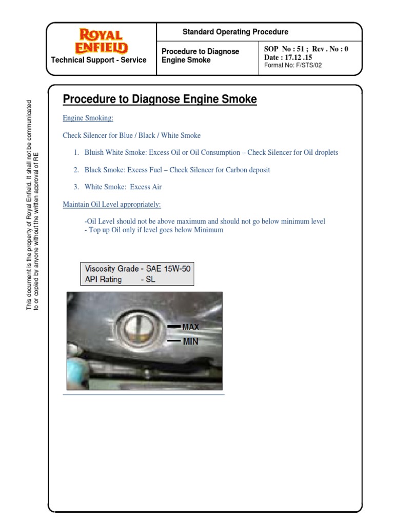 Diagnose Engine Smoke: SOP Guide | PDF | Smoke | Piston