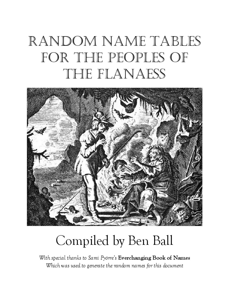 Random Name Tables For The Peoples of The Flanaess | PDF