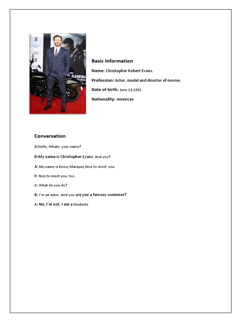 Basic Information: Name Profession Date of Birth: Nationality | PDF ...