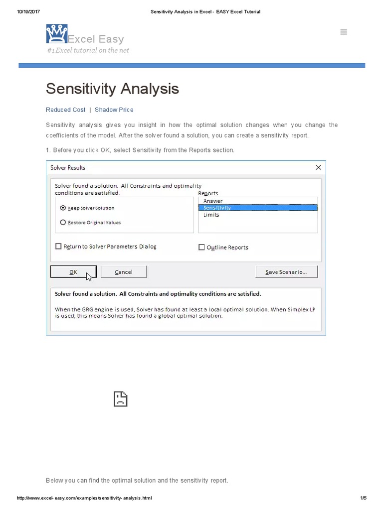 Sensitivity Analysis in Excel - EASY Excel Tutorial | PDF | Sensitivity ...