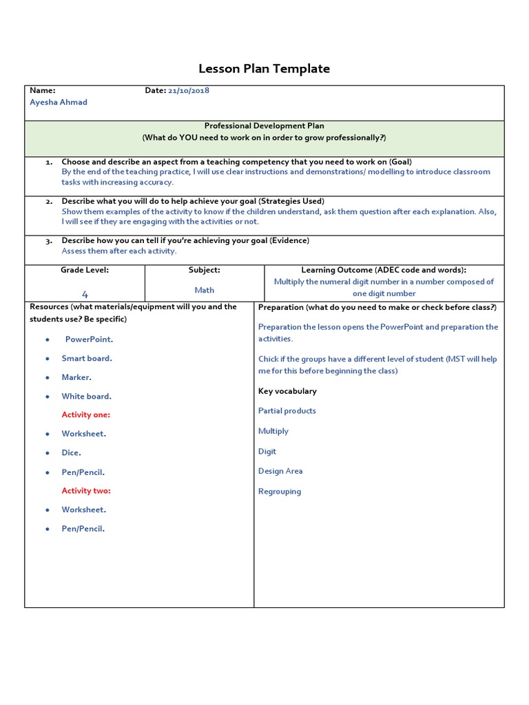 Lesson Plan tp3 | PDF | Lesson Plan | Change