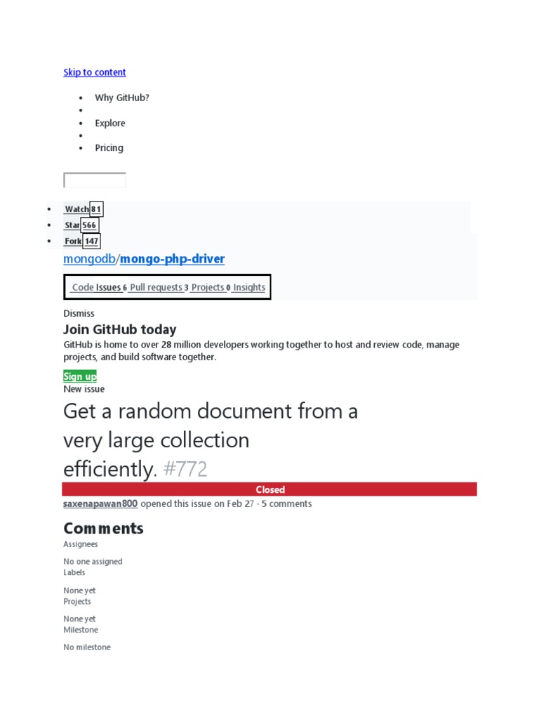 Get A Random Document From A Very Large Collection Efficiently Pdf Mongo Db Php