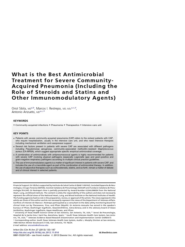 What Is The Best Antimicrobial | PDF | Pneumonia | Medical Specialties