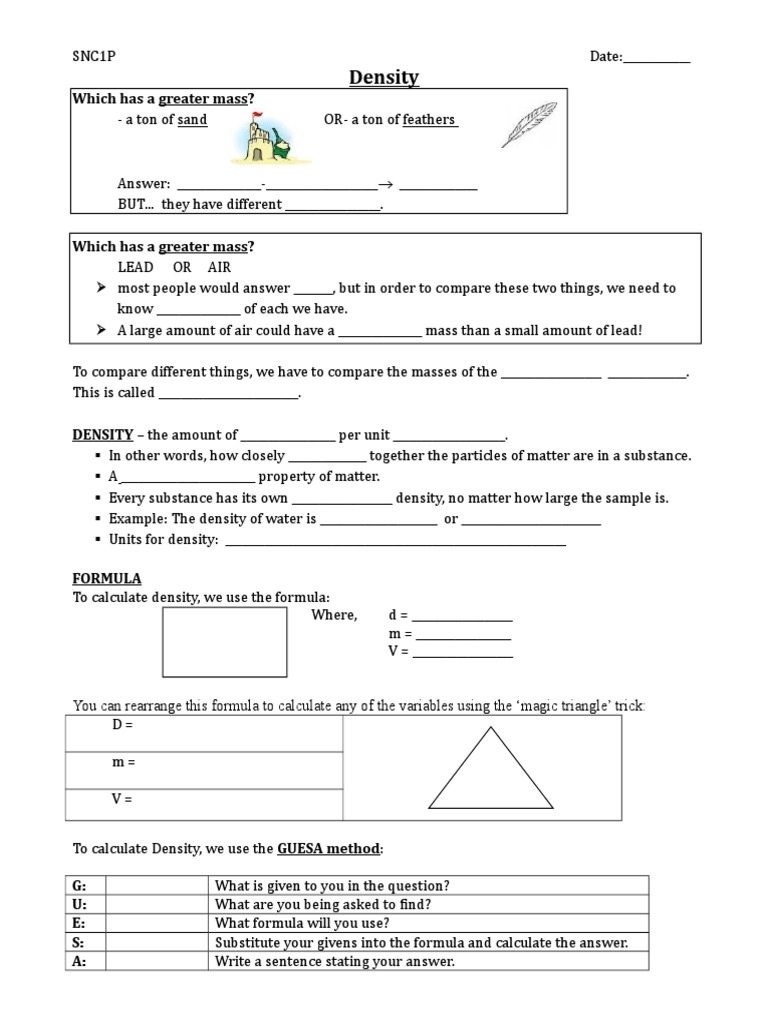 04 - Density Note | PDF | Density | Matter