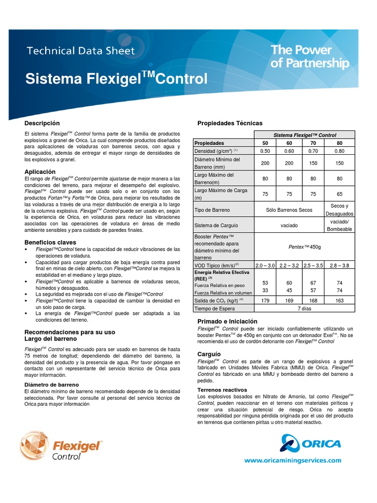 Tds Flexigel Control - Chile | PDF | Material explosivo | Materiales