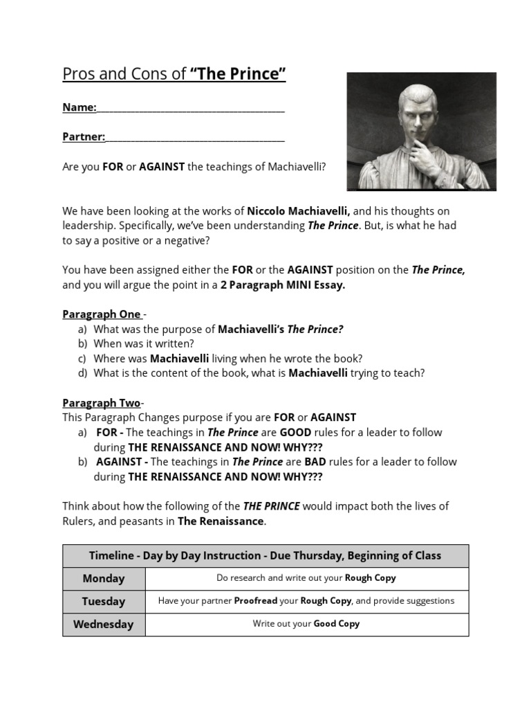 "The Prince" Debate Guide | PDF | Niccolò Machiavelli | The Prince