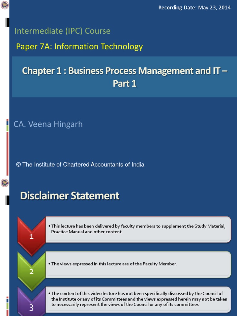 Chapter 1: Business Process Management and IT - : Intermediate (IPC ...