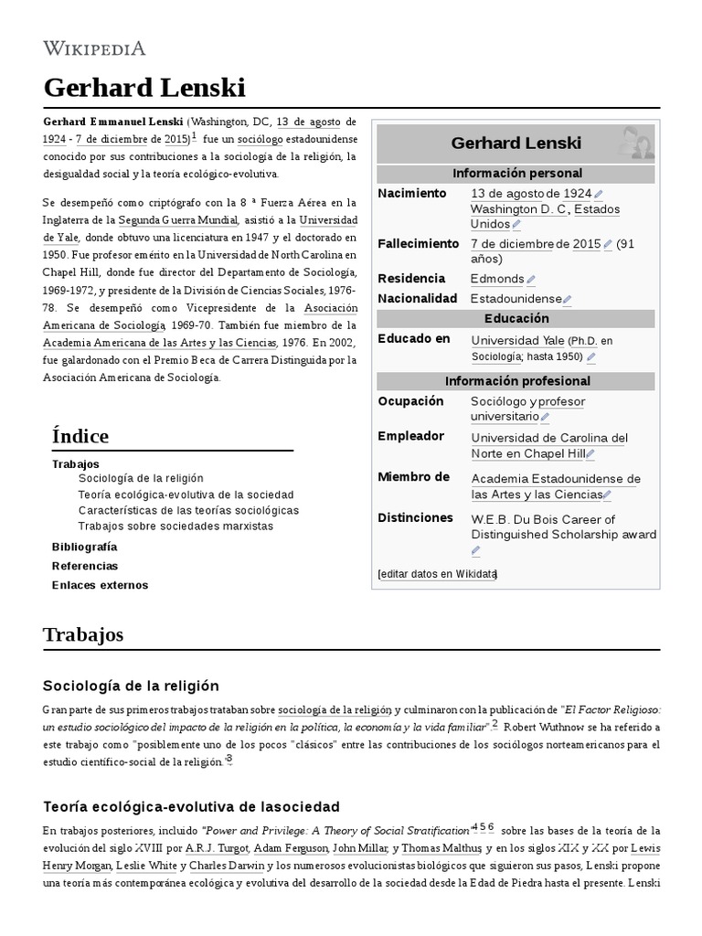 Gerhard Lensky | PDF | Sociología | Science