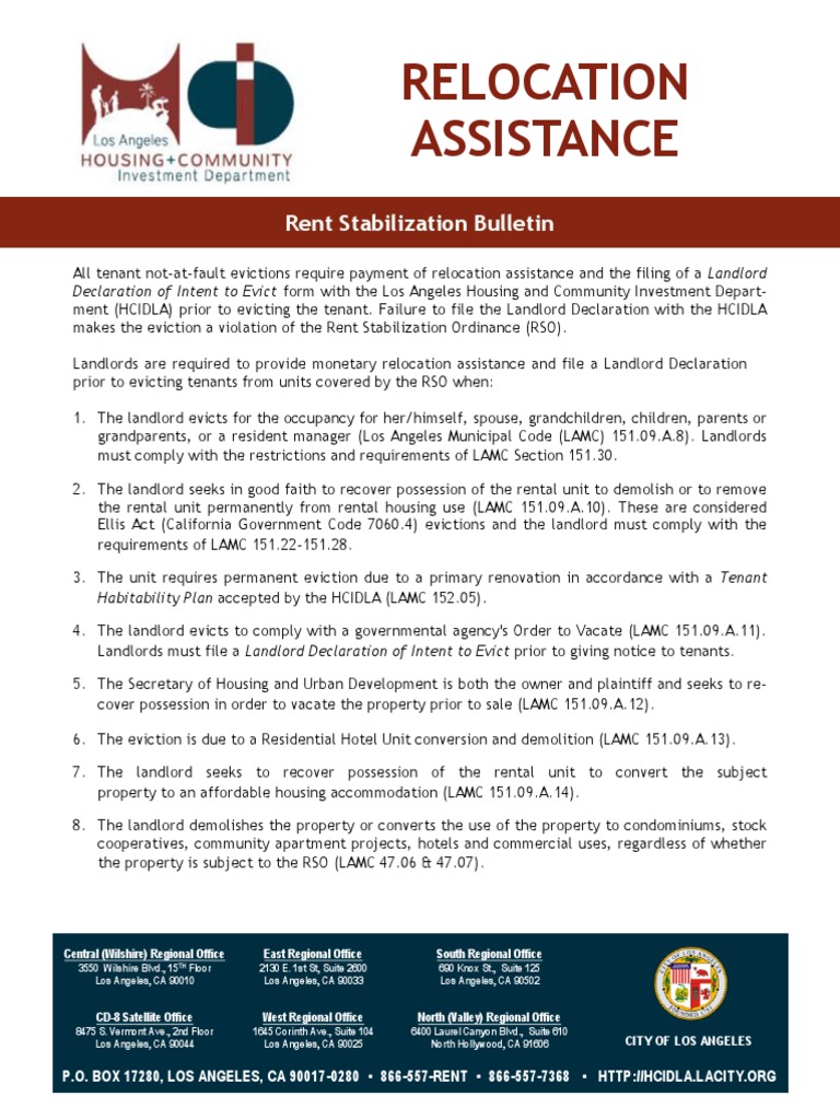 LA Tenant Relocation Assistance Guide | PDF | Eviction | Leasehold Estate