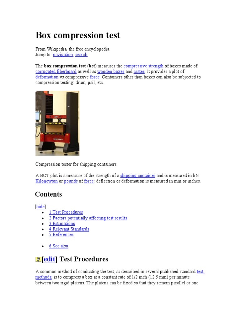 Box Compression Testing Guide | PDF | Materials | Mechanical Engineering