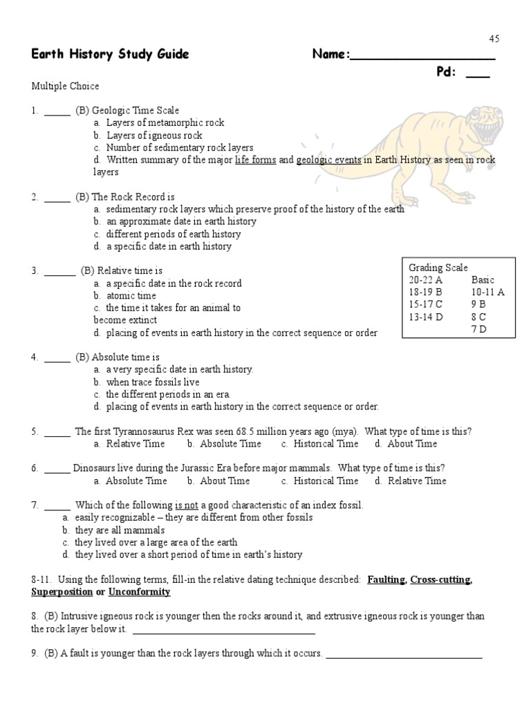 45 Earth History Study Guide | PDF | Rock (Geology) | Earth Sciences