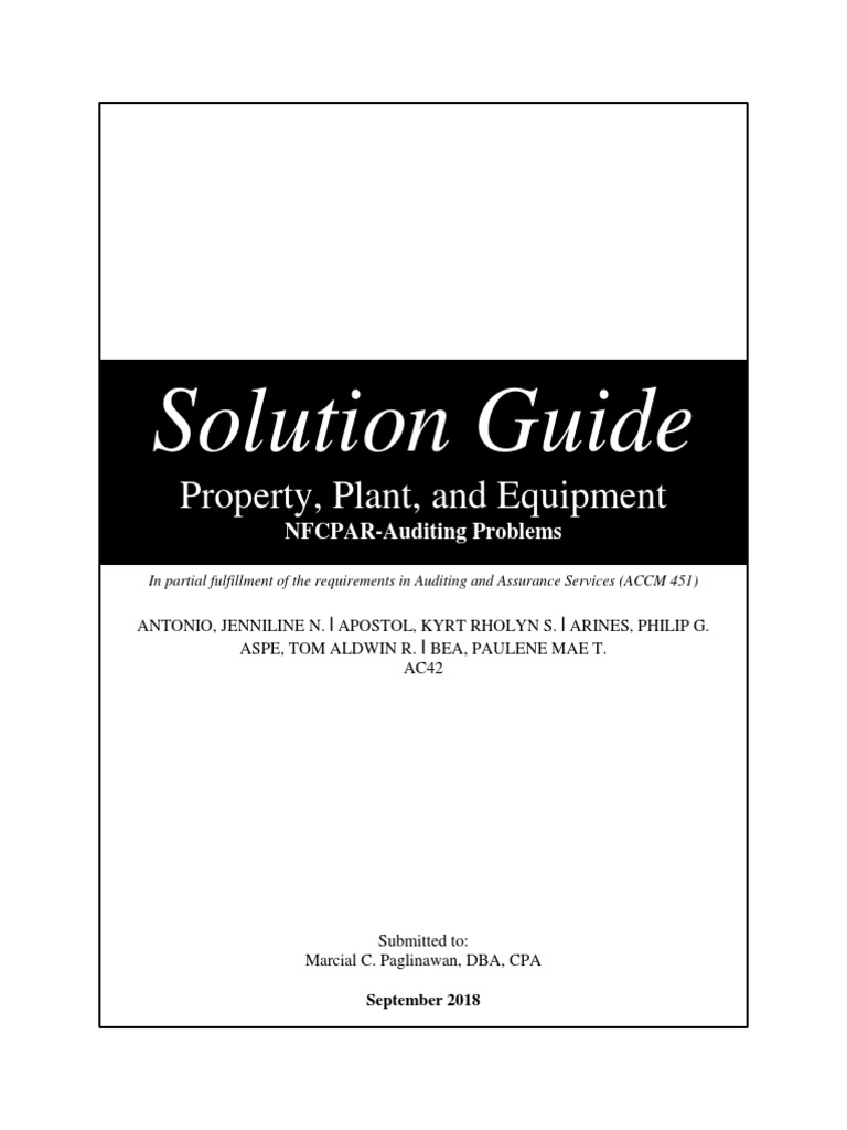 Solution Guide For Ppe | PDF | Depreciation | Fixed Asset