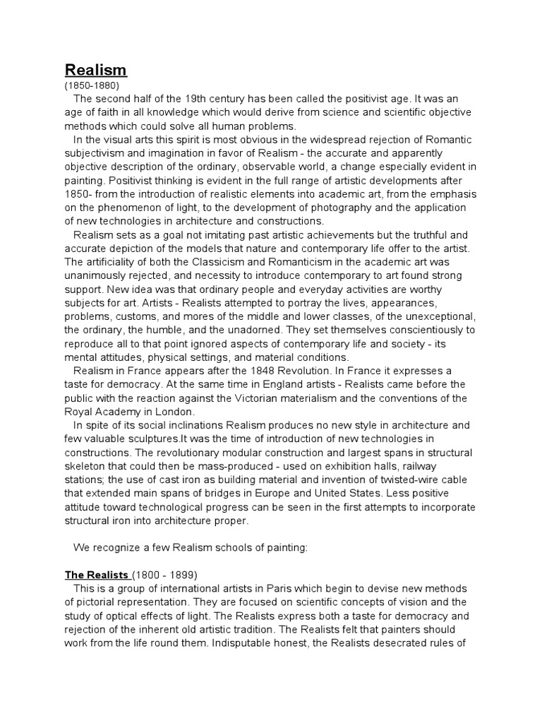 Realism | PDF | Realism (Arts) | Aesthetics