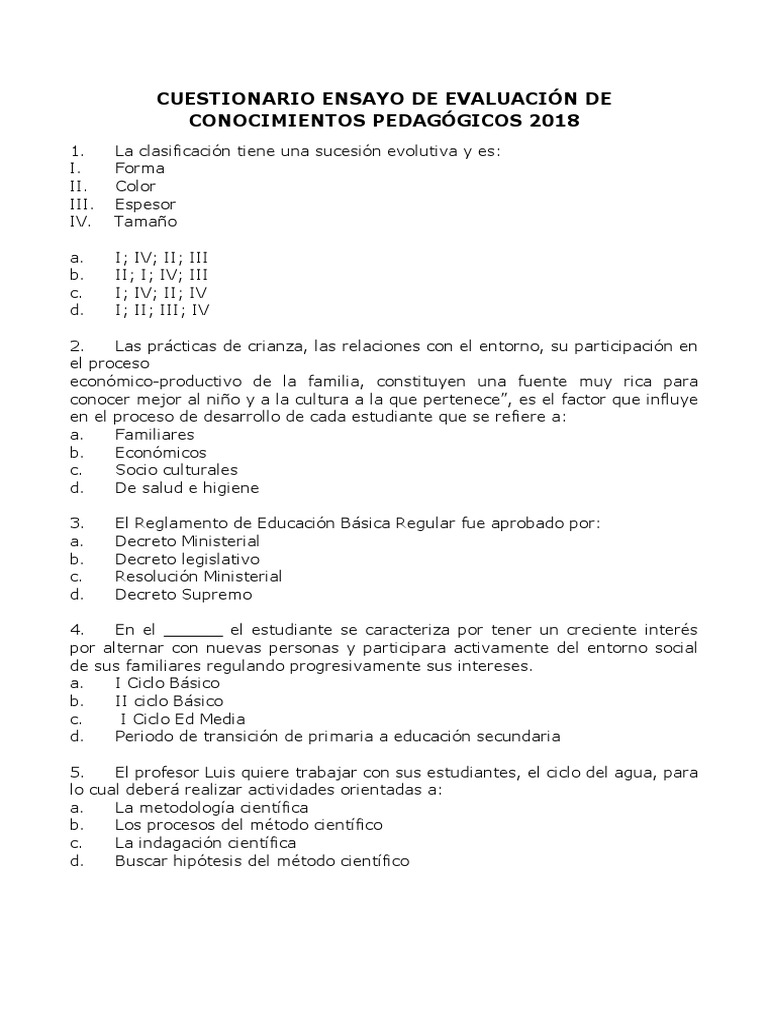 Cuestionario Prueba 100 Preguntas | PDF | Constructivismo (filosofía de ...