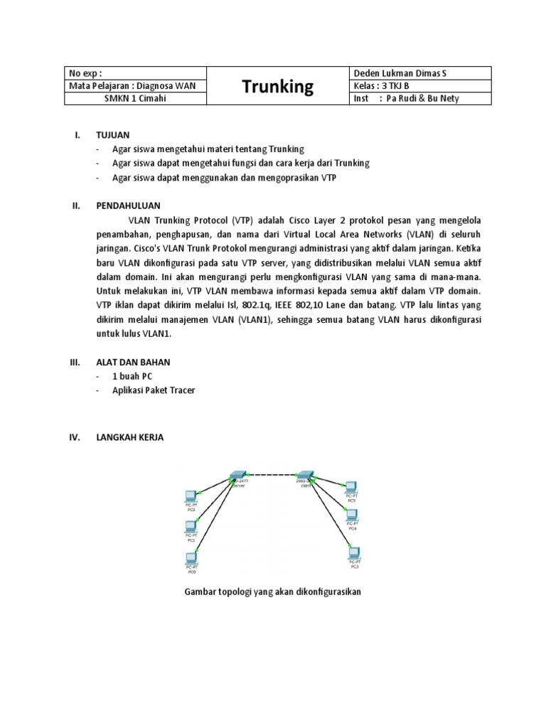 Panduan Trunking dan VTP untuk Siswa | PDF | Komputer