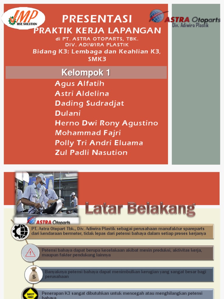 Presentasi Training AK3 Umum Kelompok 1 | PDF